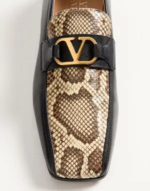 Valentino Garavani Vlogo Signature Kidskin And Python Loafer