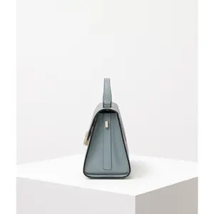 VALEXTRA Fold-over Top Handle Bag - Gray
