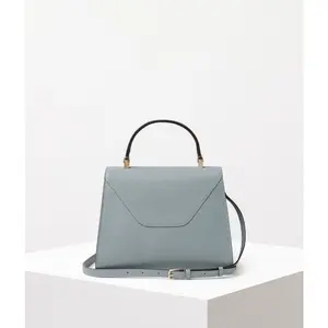 VALEXTRA Fold-over Top Handle Bag - Gray