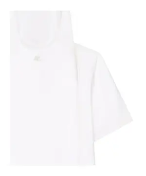 COURREGES Embroidered Logo Hooded T-shirt