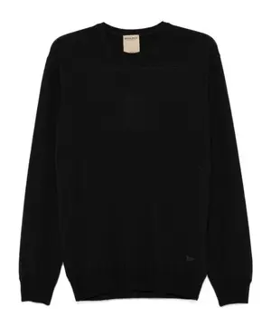 Woolrich Embroidered Logo Crew Neck Sweater - Black