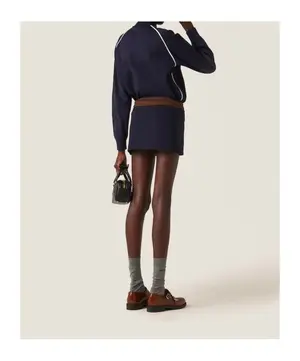 Miu Miu Logo Embroidered Mini Skirt