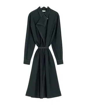 LEMAIRE Belted Shirt Dress - Charcoal