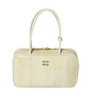 Miu Miu Beau Ayers Leather Bag - Nude