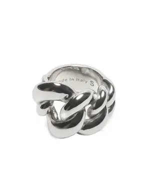 Acne Studios Chain Link Ring In Tone Brass - Silver