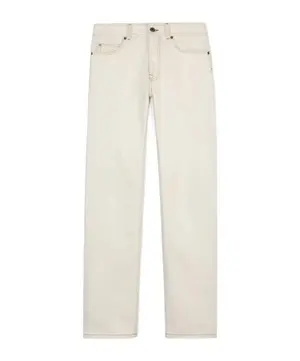 TOD'S Logo Patch Straight Leg Jeans - Beige