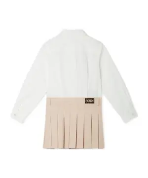 Fendi Pleated Skirt Dress With Ruffled Trim