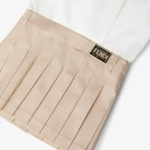 Fendi Pleated Skirt Dress With Ruffled Trim