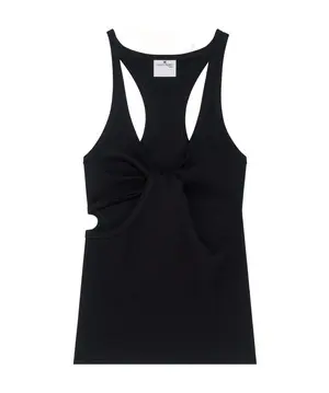COURREGES Courrèges Twist 90's Rib Tank Top - Black