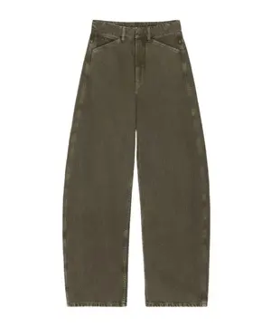 LEMAIRE High Waisted Curved Leg Trousers - Brown