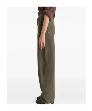 LEMAIRE High Waisted Curved Leg Trousers - Brown