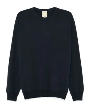 Woolrich Round Neck Sweater With Ribbed Cuffs And Hem