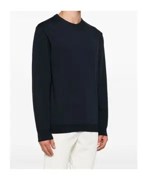 Woolrich Round Neck Sweater With Ribbed Cuffs And Hem