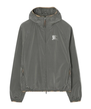Burberry Nylon Hooded Jacket With Signature Check Taping