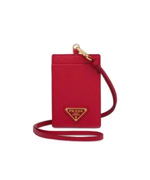 Prada Saffiano Leather Badge Holder - Red