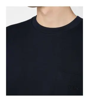 TOD'S Logo Embroidered Crewneck Jersey T-shirt - Blue