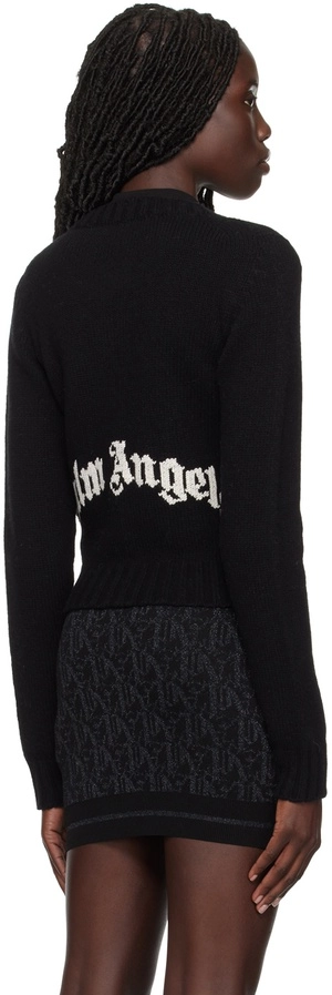 Palm Angels Curved Logo Buttoned Cardigan