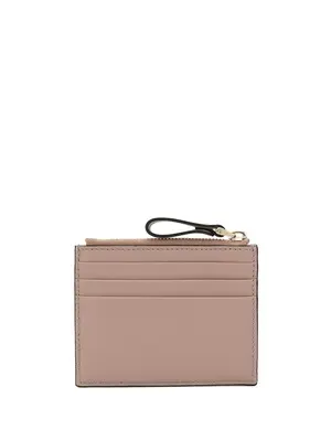 Valentino Garavani Rockstud Logo Detailed Zip-up Cardholder