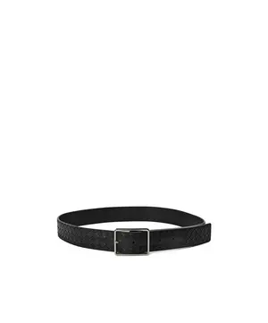 Bottega Veneta Intrecciato Leather Belt - Black