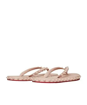 CHRISTIAN LOUBOUTIN Super Loubi Rubber Flip Thong Sandals - Nude