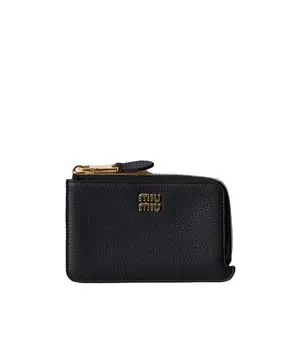 Miu Miu Leather Pouch Card Holder - Black