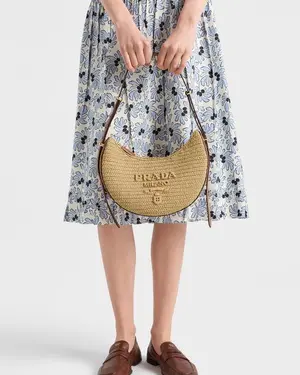 Prada Arqué Small Crochet And Leather Bag