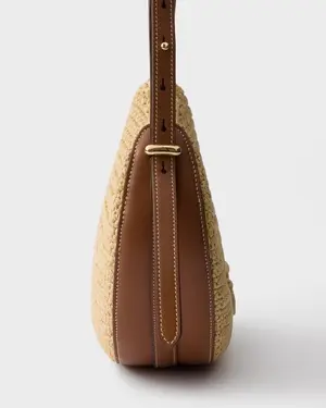 Prada Arqué Small Crochet And Leather Bag
