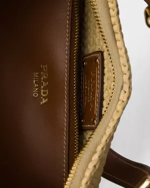 Prada Arqué Small Crochet And Leather Bag
