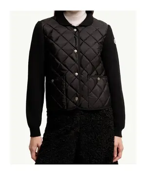 Moncler Diamond Quilted Padded Wool Cardigan