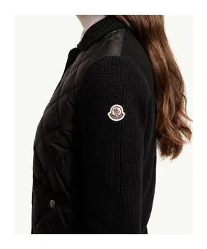 Moncler Diamond Quilted Padded Wool Cardigan
