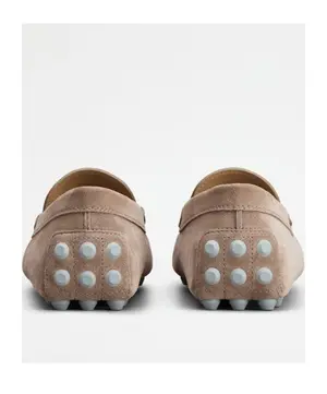 TOD'S Gommino Suede Loafers With Embossed Detailing - Beige
