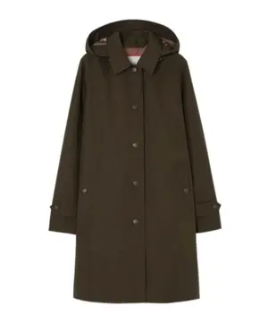Burberry Hooded Car Coat With Check Lining