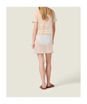 Miu Miu Embroidered Tulle Mini Dress