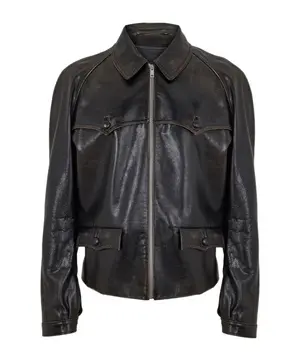 Prada Leather Zip-up Jacket