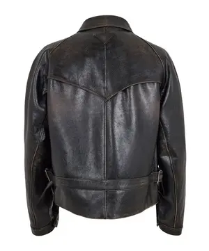Prada Leather Zip-up Jacket