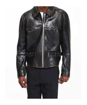 Prada Leather Zip-up Jacket