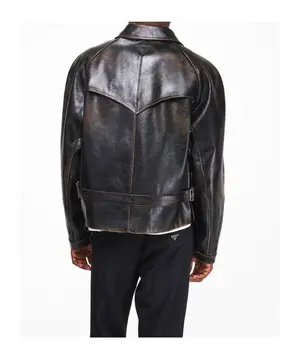 Prada Leather Zip-up Jacket