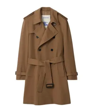 Burberry Double Breasted Belted Trench Coat - Camel