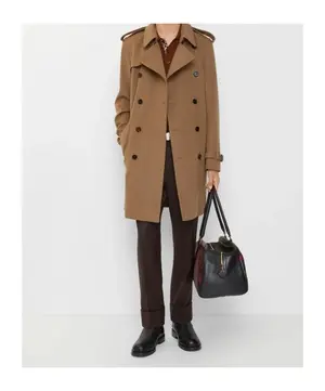 Burberry Double Breasted Belted Trench Coat