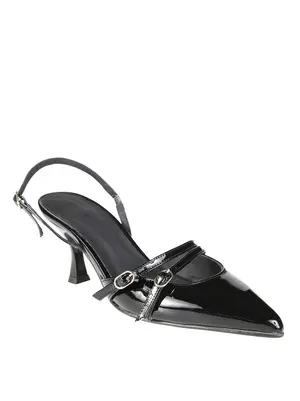 ALOHAS Pointed Toe Slingback Pumps With Stiletto Heel And Buckle Detail