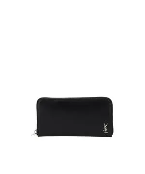 Saint Laurent Leather Logo-plaque Wallet - Black