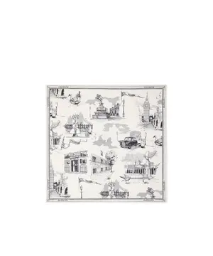 Burberry Landmarks Printed Finished-edge Scarf - Monochrome