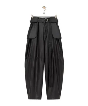 Loewe Nappa Lambskin Cargo Trousers - Black
