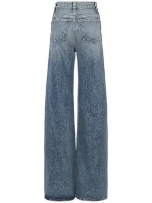 Khaite Dane High Rise Wide Leg Jeans - Blue