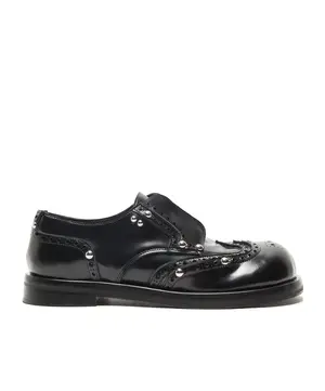 Acne Studios Wingtip Lace-up Shoes With Stud Detailing - Black