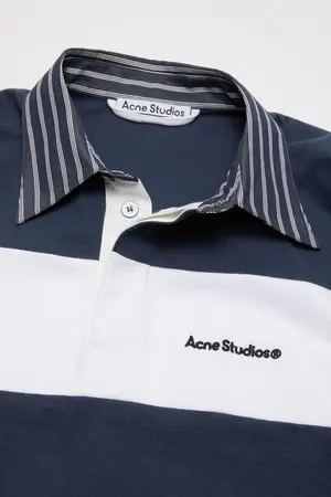 Acne Studios Striped Polo Sweatshirt - Blue