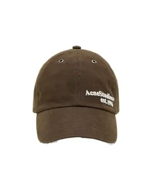 Acne Studios Waxed Logo Cap - Brown