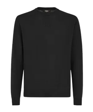 Fendi Crewneck Long-sleeve Knitted Jumper - Black