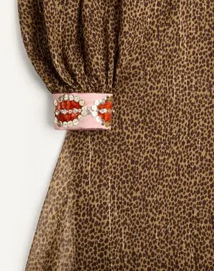 Valentino Garavani Fauve Éclat Printed Midi Dress With Sequined Details