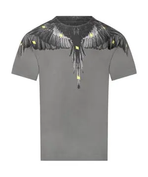 MARCELO BURLON COUNTY OF MILAN Teen Wings-print Cotton T-shirt - Gray